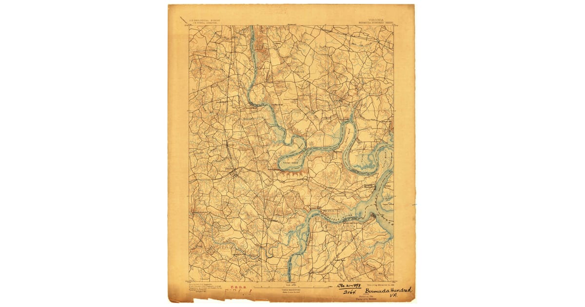 1894 Map of Bermuda Hundred, Chesterfield County, VA — High-Res, 1898 ...