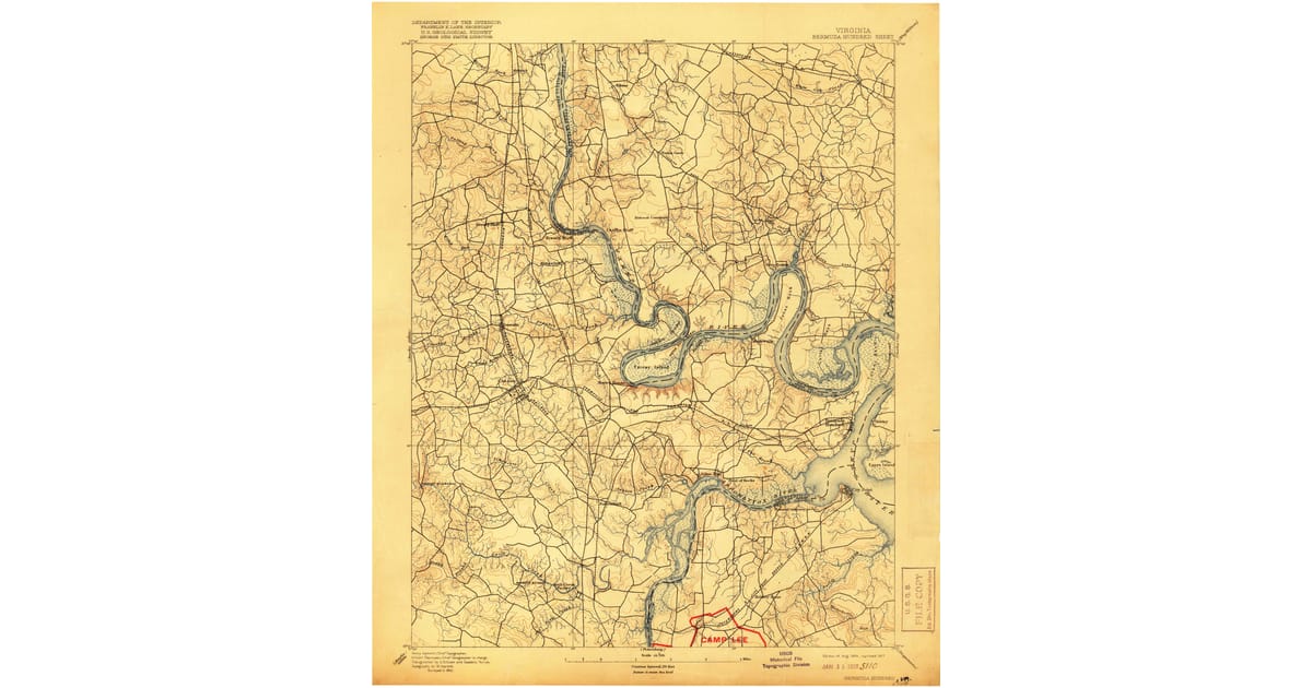 1894 Map of Bermuda Hundred, Chesterfield County, VA — High-Res, 1917 ...