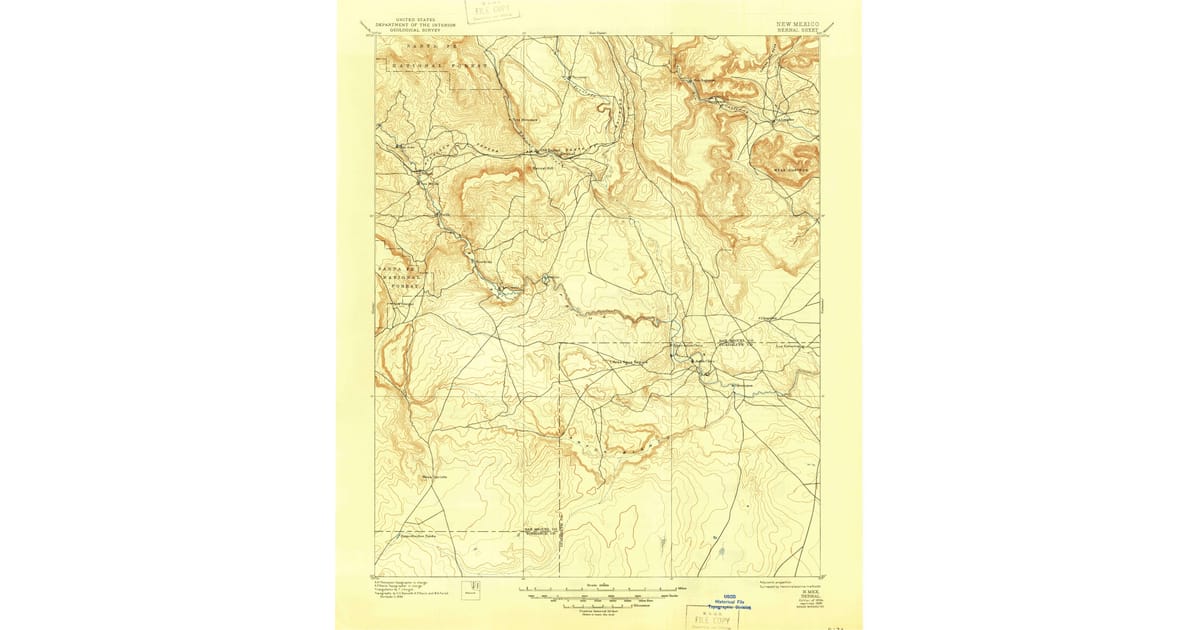 1894 Map of Bernal, San Miguel County, NM — High-Res, 1946 Print | Pastmaps