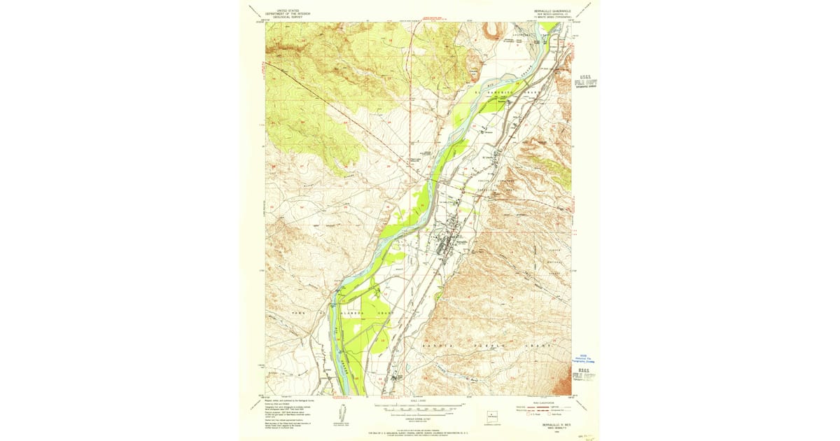 1954 Map of Bernalillo, NM — High-Res | Pastmaps
