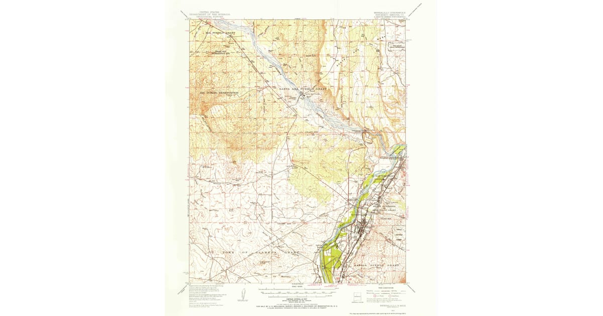 1954 Map of Bernalillo, NM — High-Res | Pastmaps