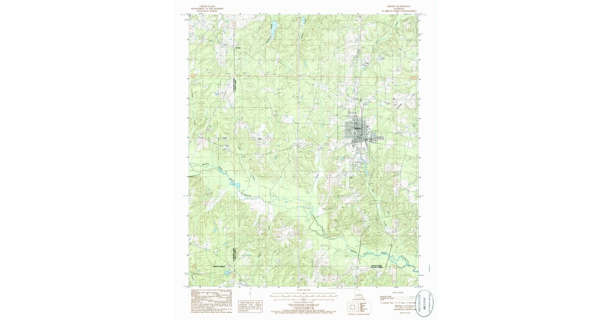 1985 Map of Bernice, LA — High-Res | Pastmaps