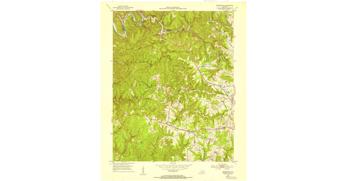 1952 Map of Bernstadt, Laurel County, KY — High-Res | Pastmaps