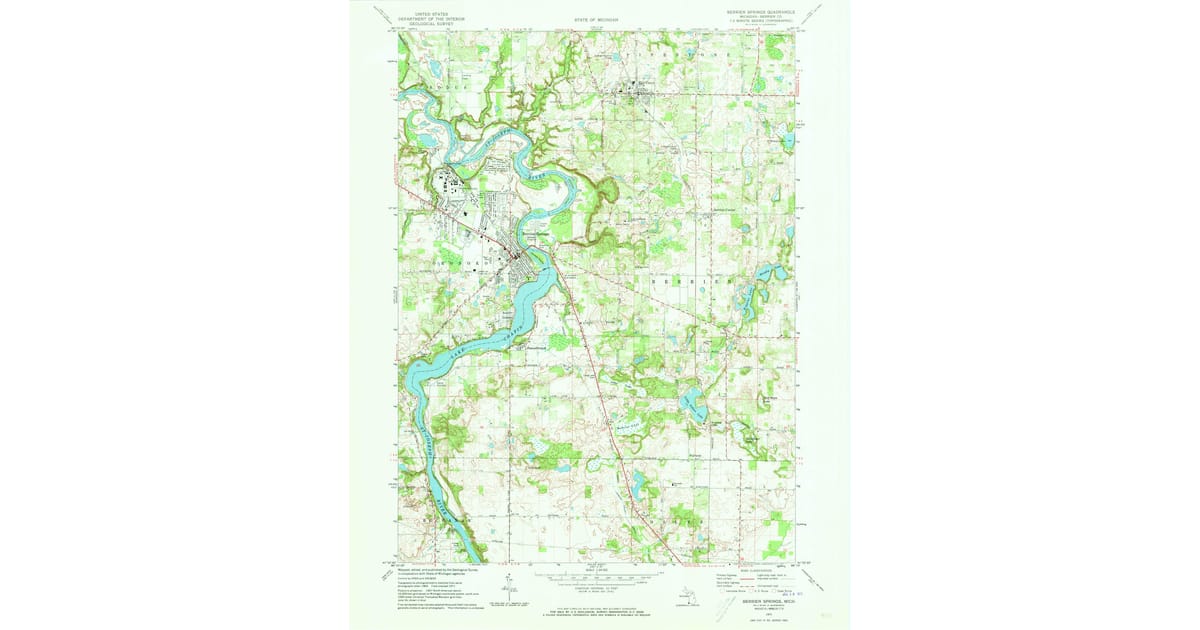 1971 Map of Berrien Springs, MI — High-Res | Pastmaps