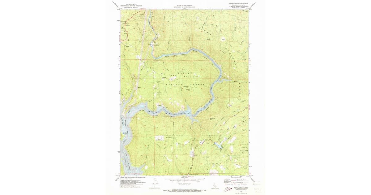 1970 Map of Berry Creek, CA — High-Res | Pastmaps