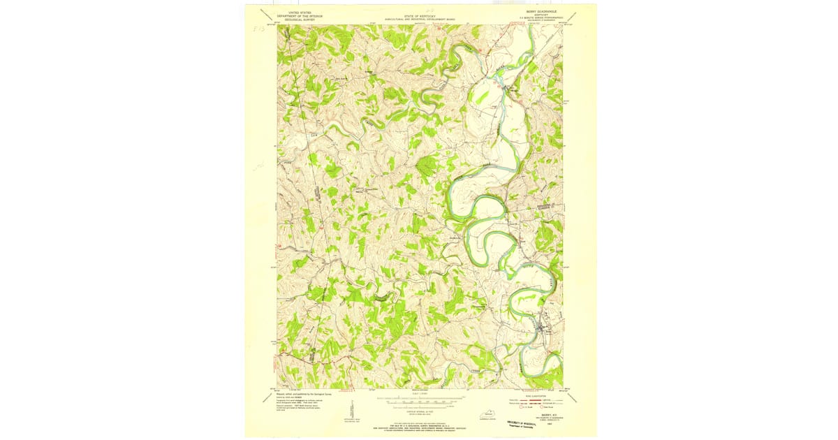 1953 Map of Berry, KY — High-Res | Pastmaps