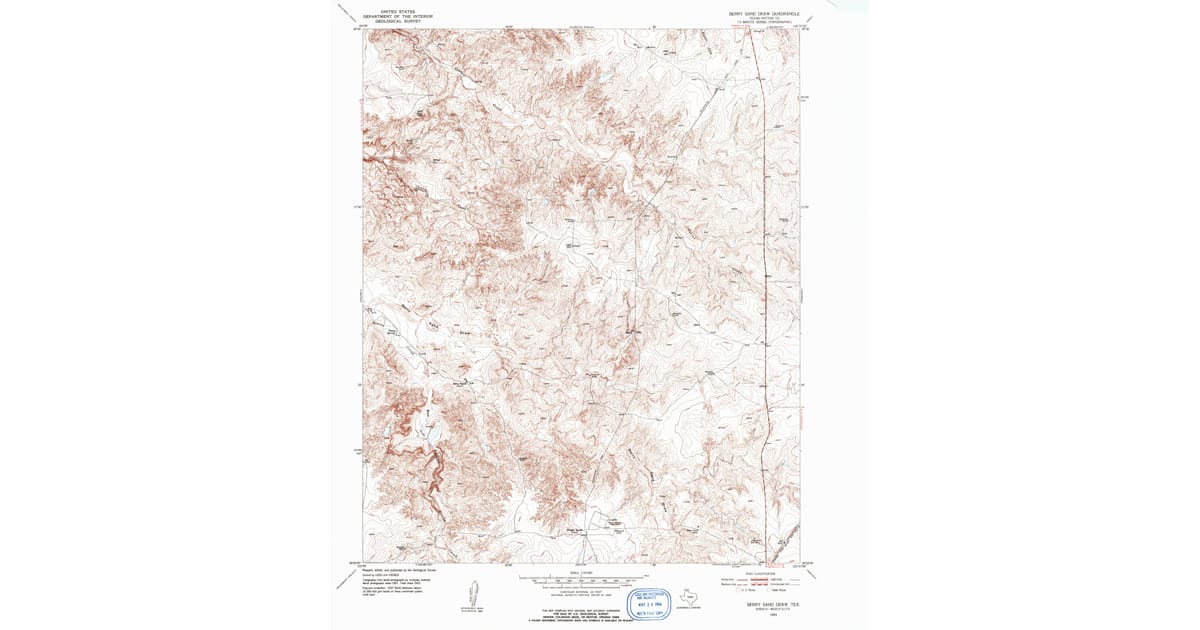 1953 Map of Berry Sand Draw, Potter County, TX — High-Res, 1955 Print ...