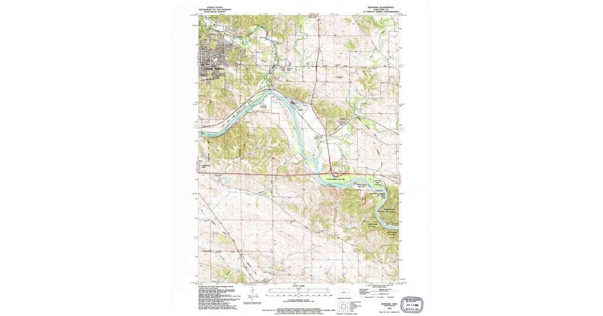 1993 Map of Bertram, IA — High-Res | Pastmaps