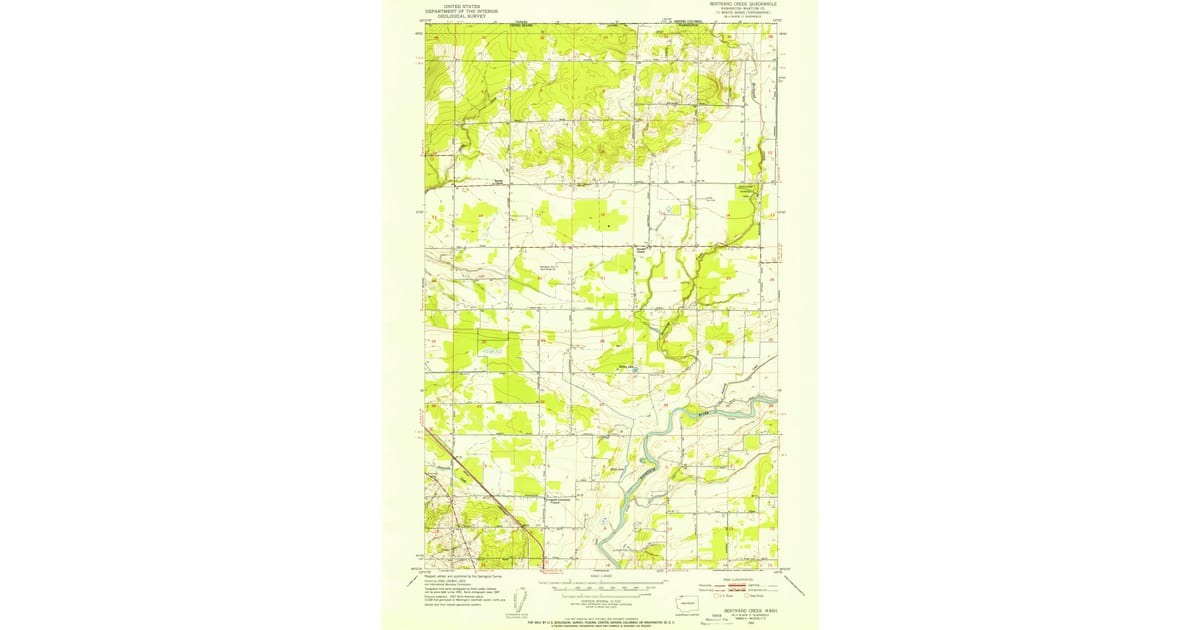 1952 Map of Bertrand Creek, Whatcom County, WA — High-Res | Pastmaps