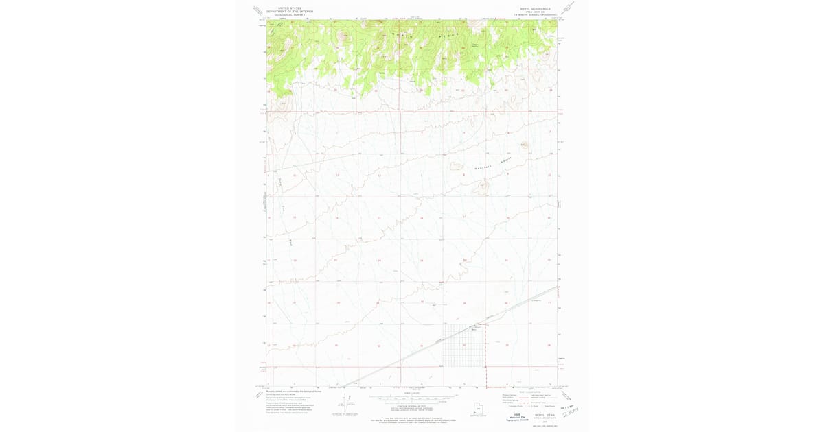 1972 Map of Beryl, Iron County, UT — High-Res | Pastmaps