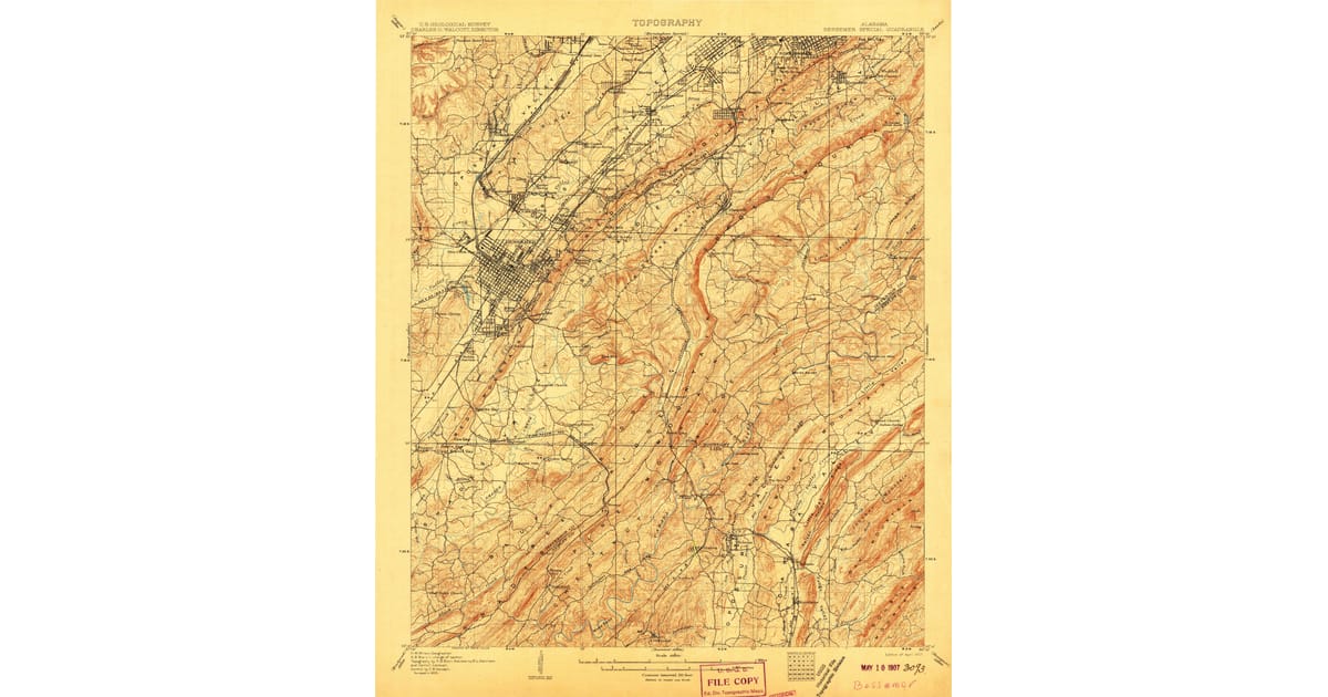 1907 Map of Bessemer Special, Jefferson County, AL — High-Res | Pastmaps