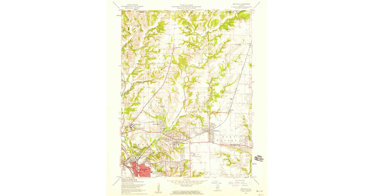 1954 Map of Bethalto, IL — High-Res | Pastmaps