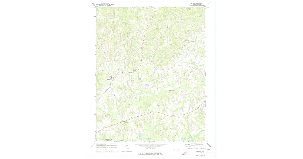 1971 Map of Bethany, Rockingham County, NC — High-Res | Pastmaps