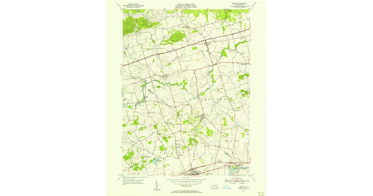 1955 Map of Bethel, Berks County, PA — High-Res | Pastmaps