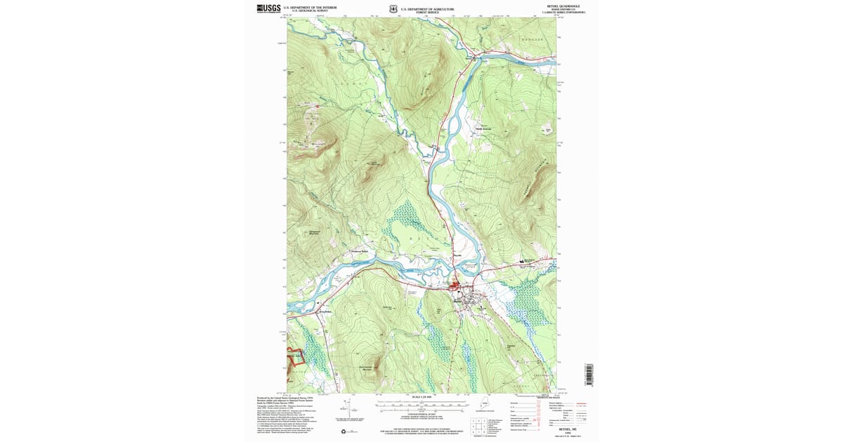 1995 Map of Bethel, ME — High-Res | Pastmaps