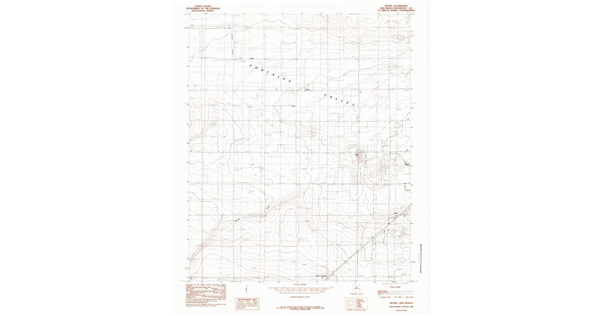 1985 Map of Bethel, Roosevelt County, NM — High-Res | Pastmaps