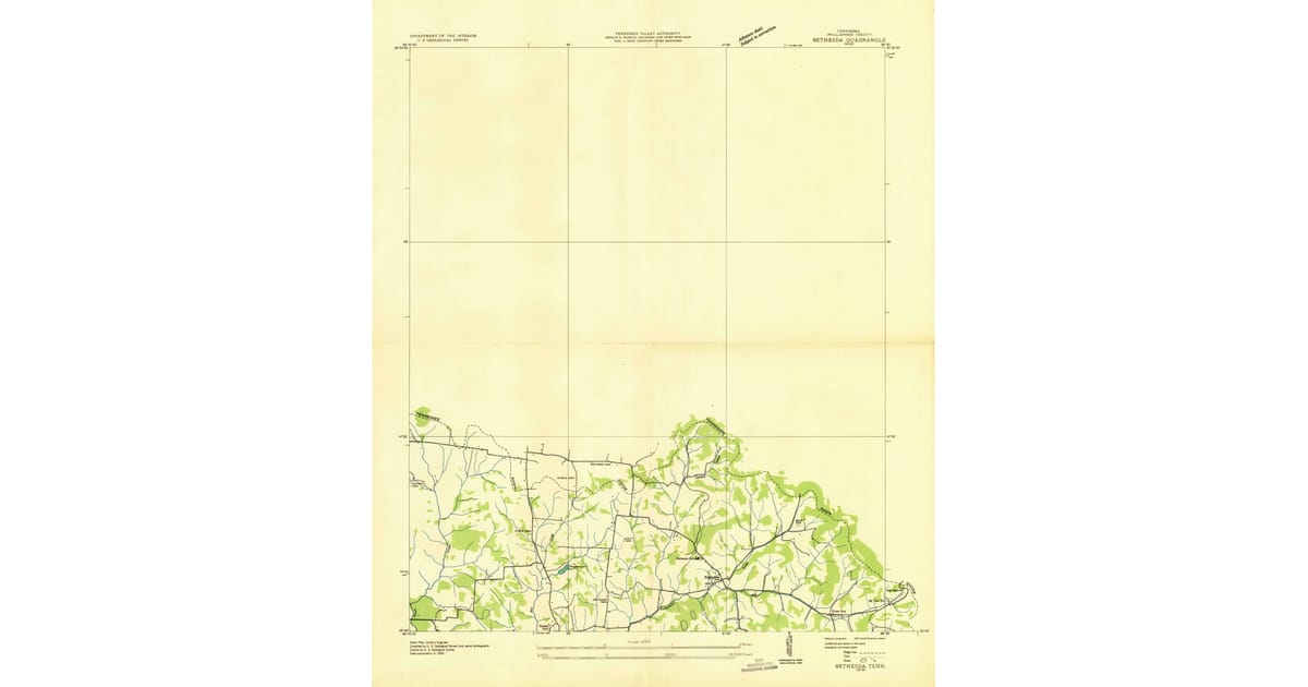 1936 Map of Bethesda, Williamson County, TN — High-Res | Pastmaps