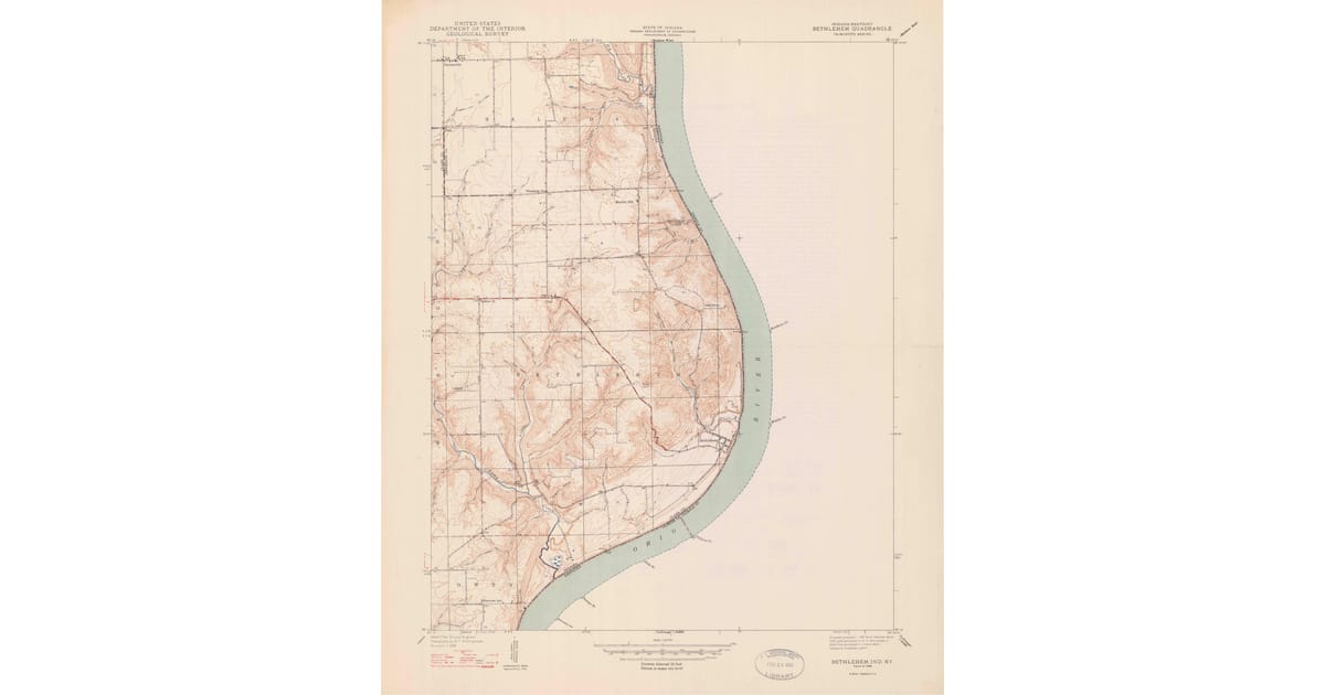 1948 Map of Bethlehem, Clark County, IN — High-Res, 1948 Print #2 ...