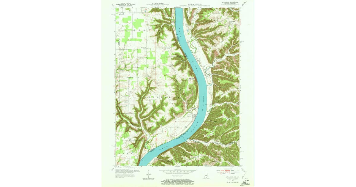 1953 Map of Bethlehem, Clark County, IN — High-Res | Pastmaps