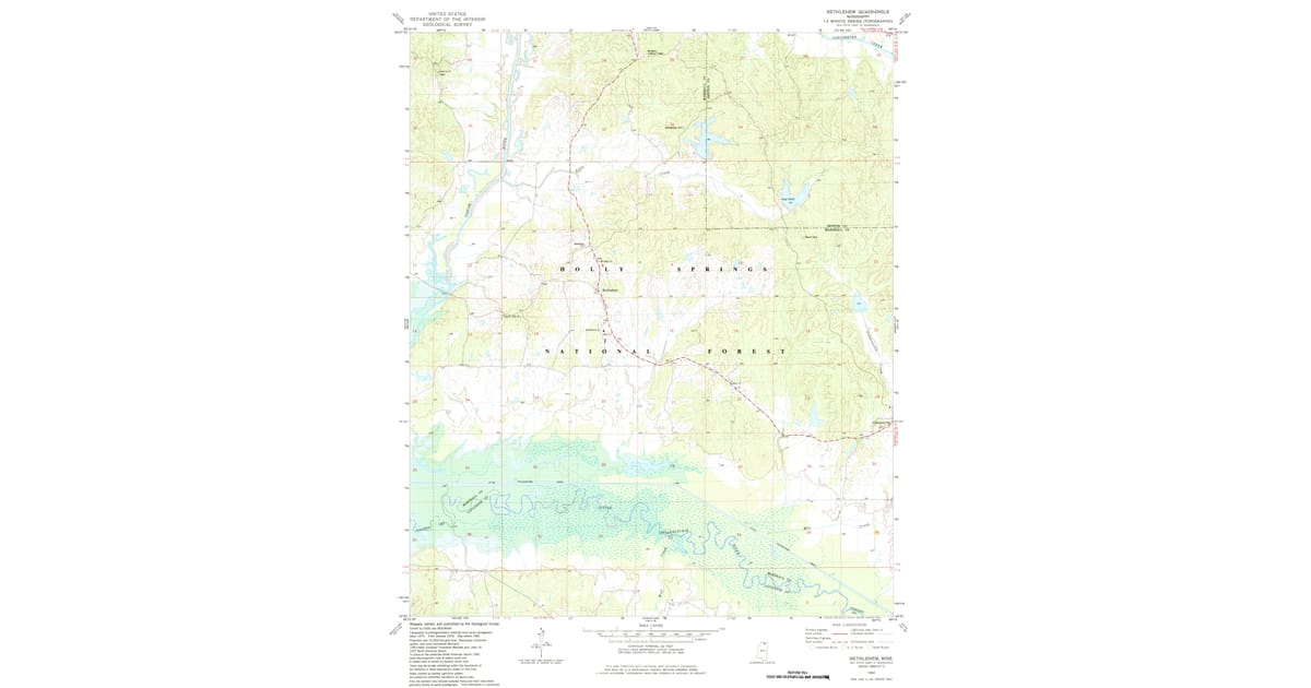 1982 Map of Bethlehem, MS — High-Res | Pastmaps