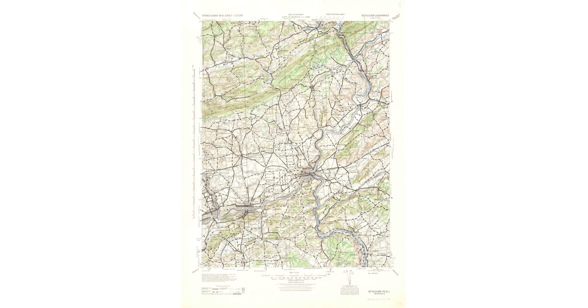1943 Map of Bethlehem, PA — High-Res | Pastmaps