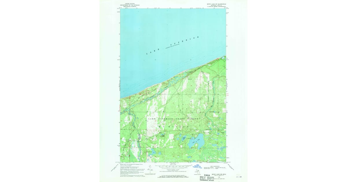 1968 Map of Betsy Lake NW, Luce County, MI — High-Res | Pastmaps