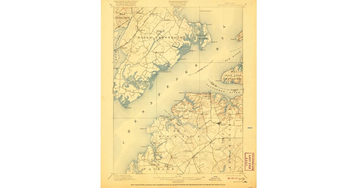 1900 Map of Betterton, MD — High-Res, 1920 Print | Pastmaps