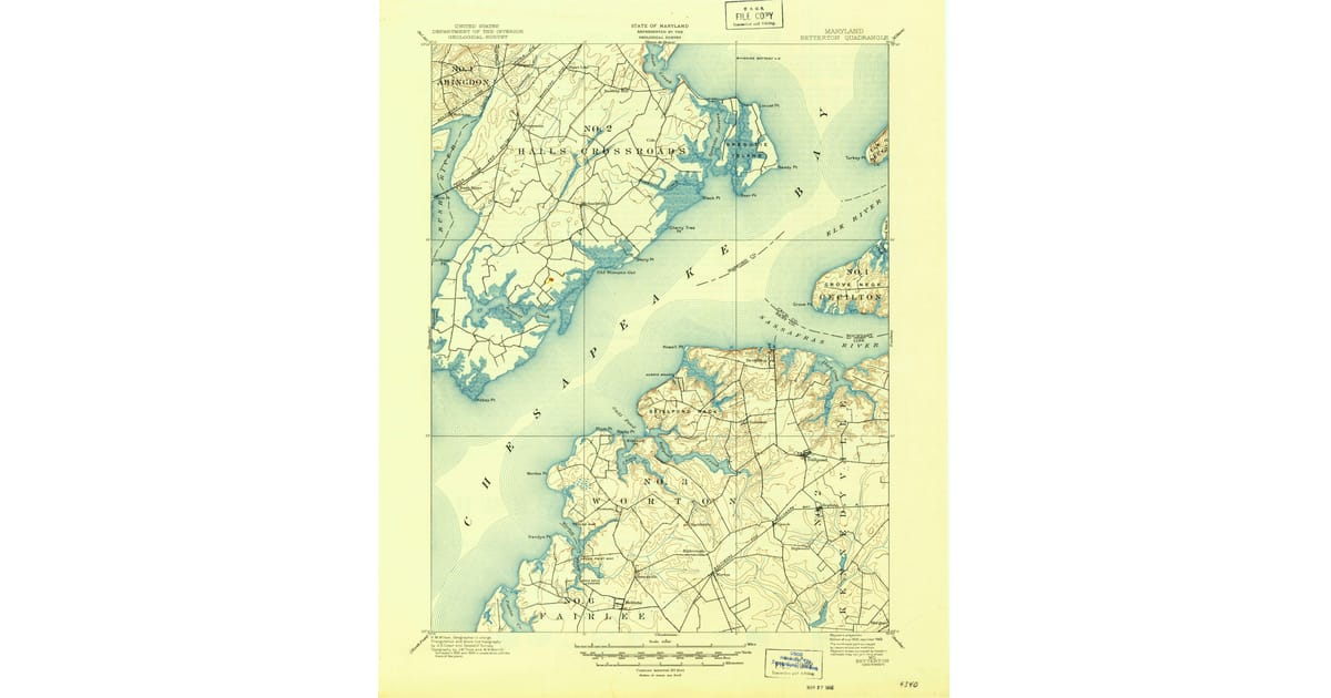 1900 Map of Betterton, MD — High-Res, 1945 Print | Pastmaps