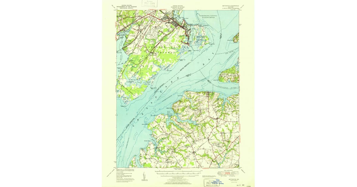1950s Maps of Buck Neck, MD | Pastmaps