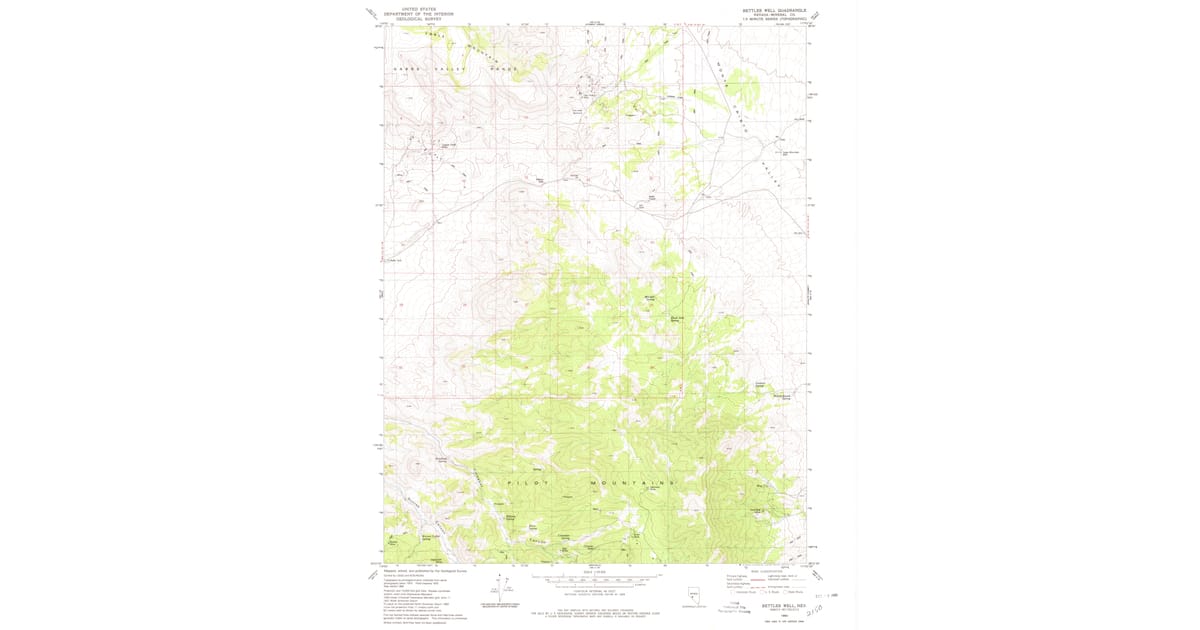 1980 Map of Bettles Well, Mineral County, NV — High-Res | Pastmaps