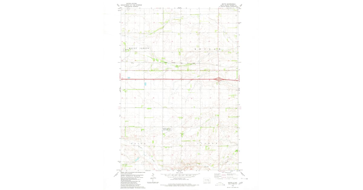 1980 Map of Betts, Davison County, SD — High-Res | Pastmaps