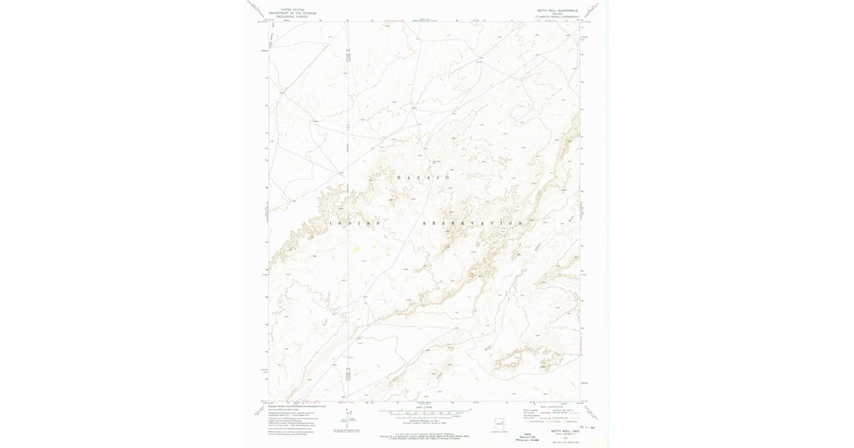 1972 Map of Betty Well, Apache County, AZ — High-Res | Pastmaps
