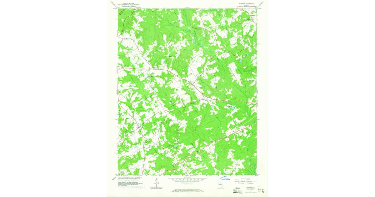 1964 Map of Between, GA — High-Res | Pastmaps