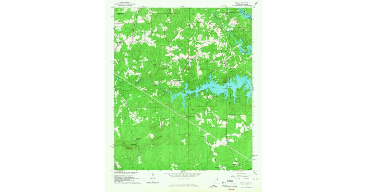 1965 Map of Beulah, Lee County, AL — High-Res | Pastmaps