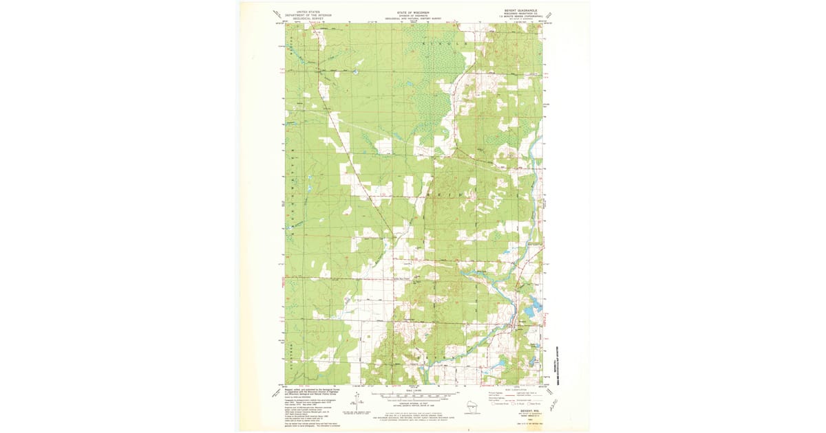 1982 Map of Bevent, Marathon County, WI — High-Res | Pastmaps