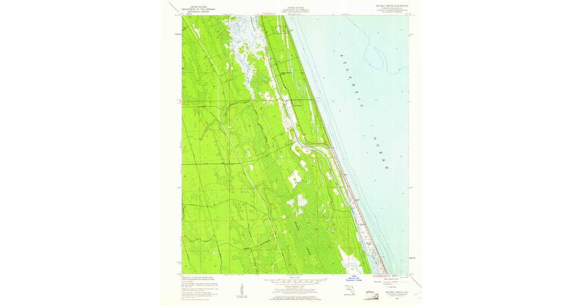1956 Map of Beverly Beach, FL — High-Res | Pastmaps