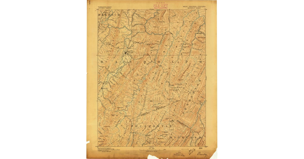 1892 Map of Beverly, WV — High-Res | Pastmaps