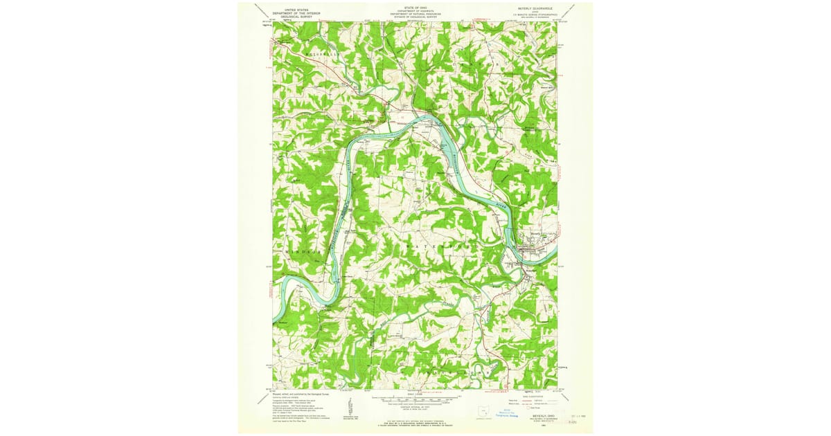1961 Map of Beverly, OH — High-Res | Pastmaps