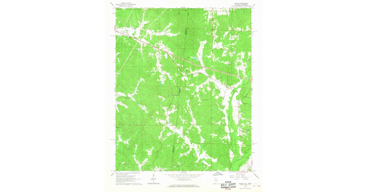 1967 Map of Bexar, Marion County, AL — High-Res | Pastmaps