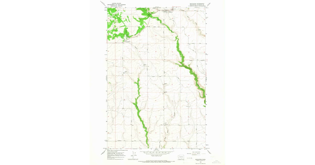 1965 Map of Bickleton, WA — High-Res | Pastmaps
