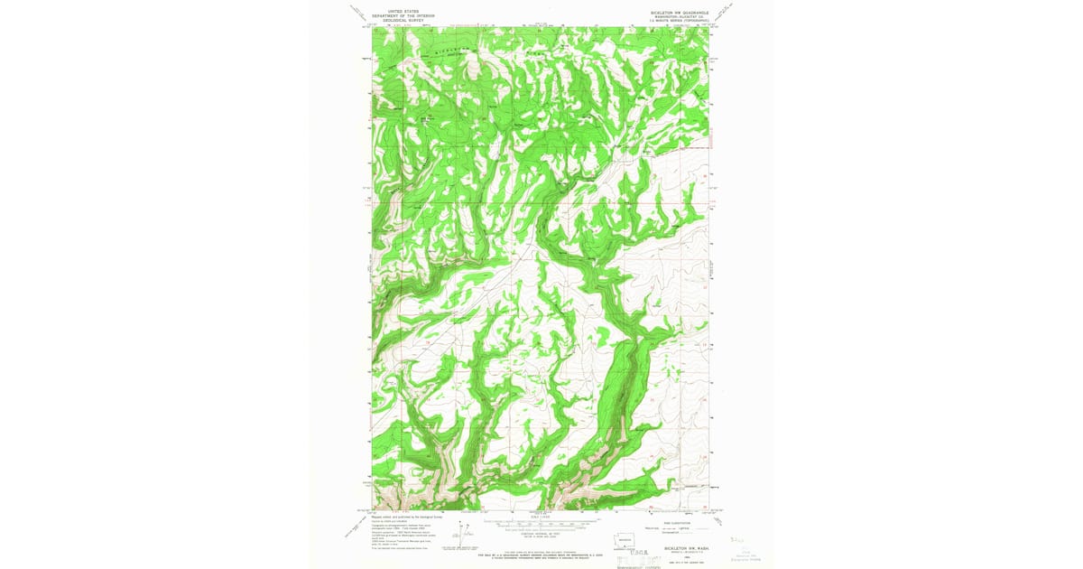 1965 Map of Bickleton NW, Klickitat County, WA — High-Res | Pastmaps