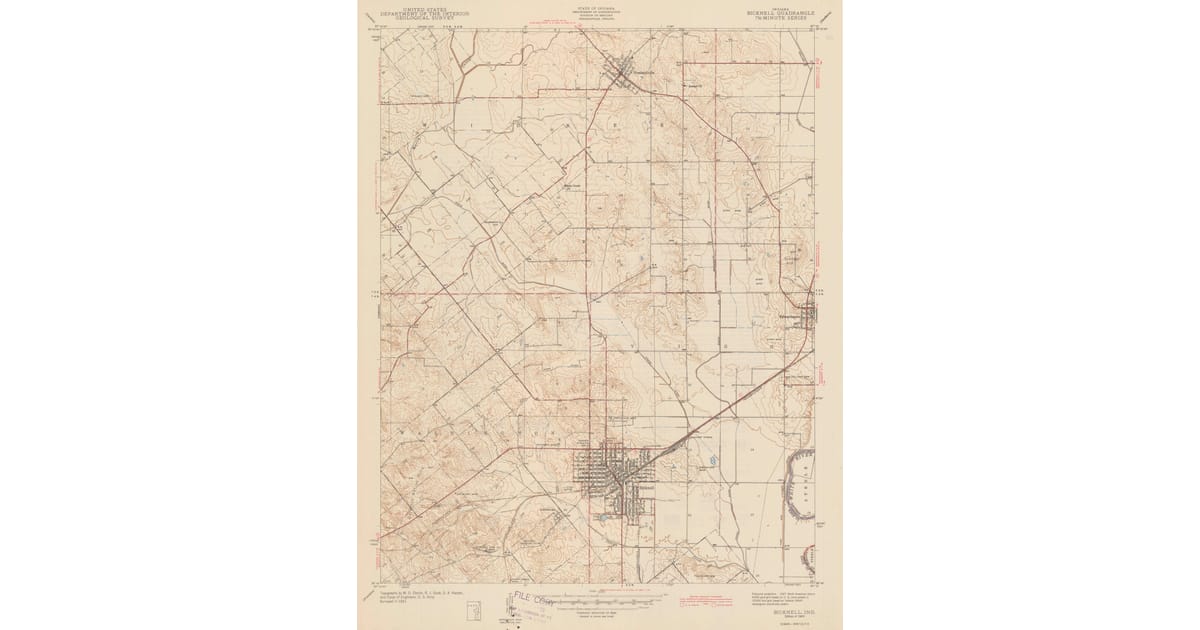 1943 Map of Bicknell, IN — High-Res | Pastmaps