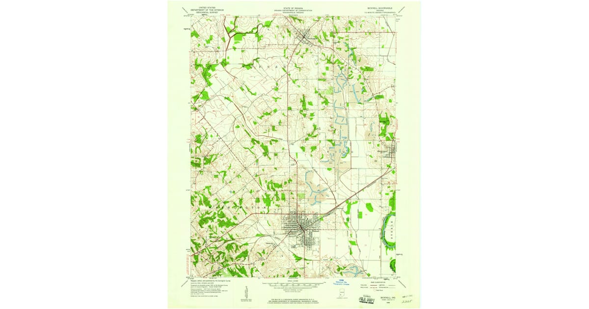 1958 Map of Bicknell, IN — High-Res | Pastmaps