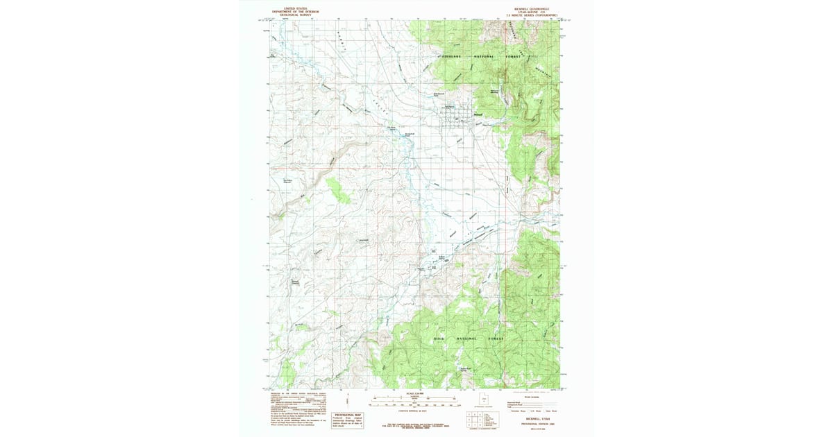 1985 Map of Bicknell, UT — High-Res | Pastmaps