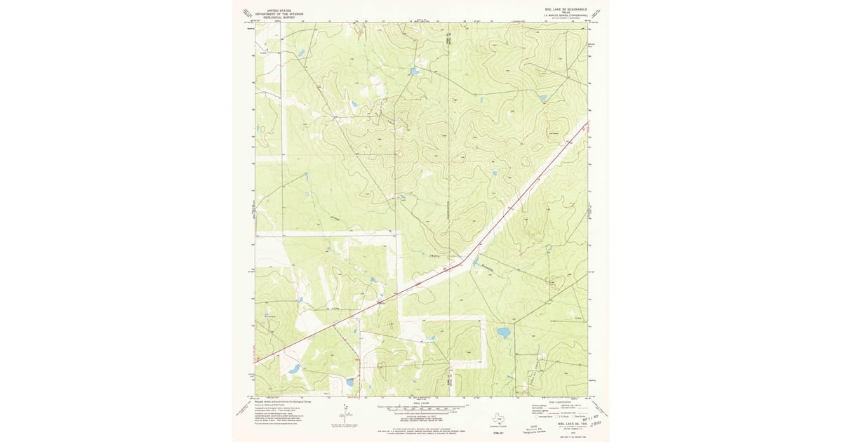 1974 Map of Biel Lake SE, Webb County, TX — High-Res | Pastmaps
