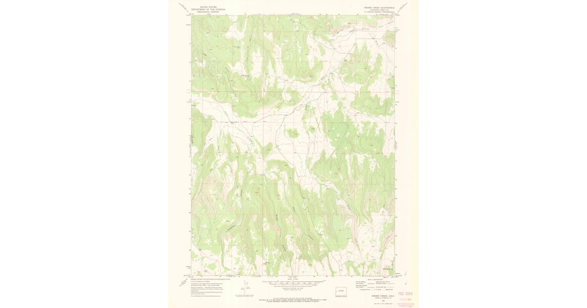 1969 Map of Bieser Creek, Mesa County, CO — High-Res | Pastmaps