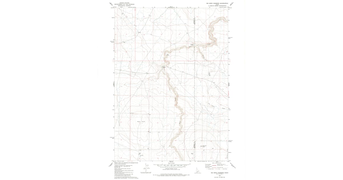 1980 Map of Big Bend Crossing, Owyhee County, ID — High-Res | Pastmaps