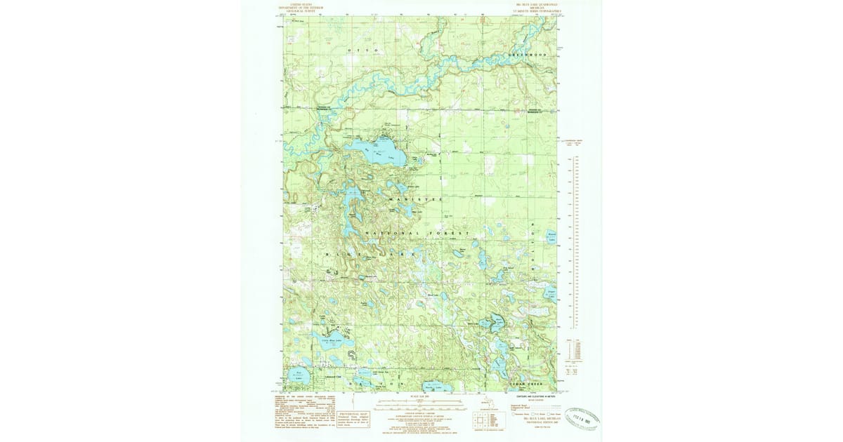 1985 Map of Big Blue Lake, Muskegon County, MI — High-Res | Pastmaps