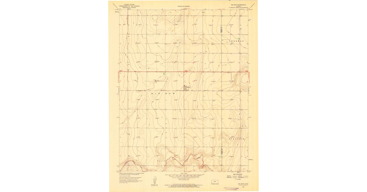 1959 Map of Big Bow, KS — High-Res | Pastmaps