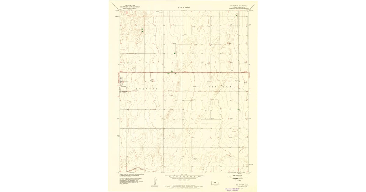 1959 Map of Big Bow SW, Stanton County, KS — High-Res | Pastmaps